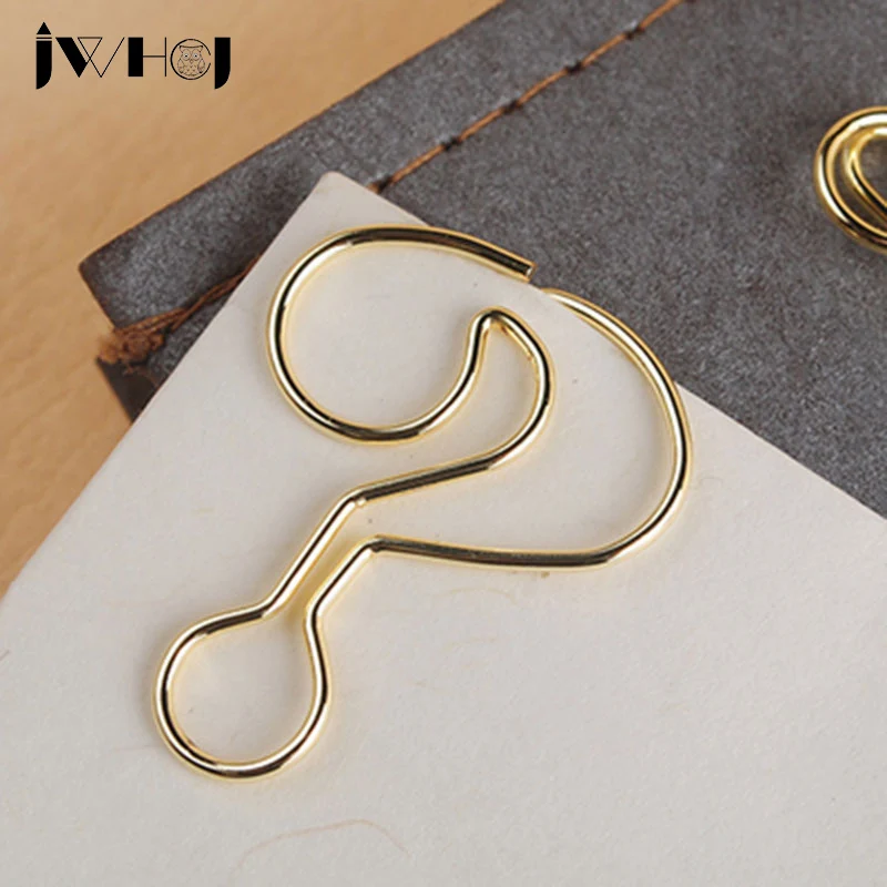 10 Pcs/lot Novel Golden Question Mark Shape Paper Clip Material Escolar ...