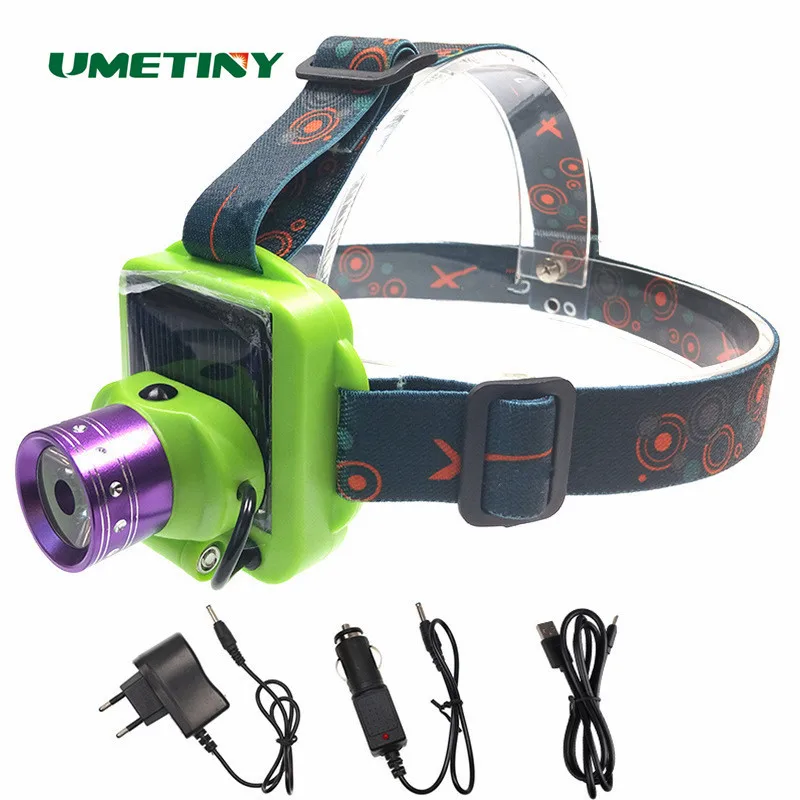 UMETINY 2000LM Highlight Led Headlight Headlamps Solar charging USB ...