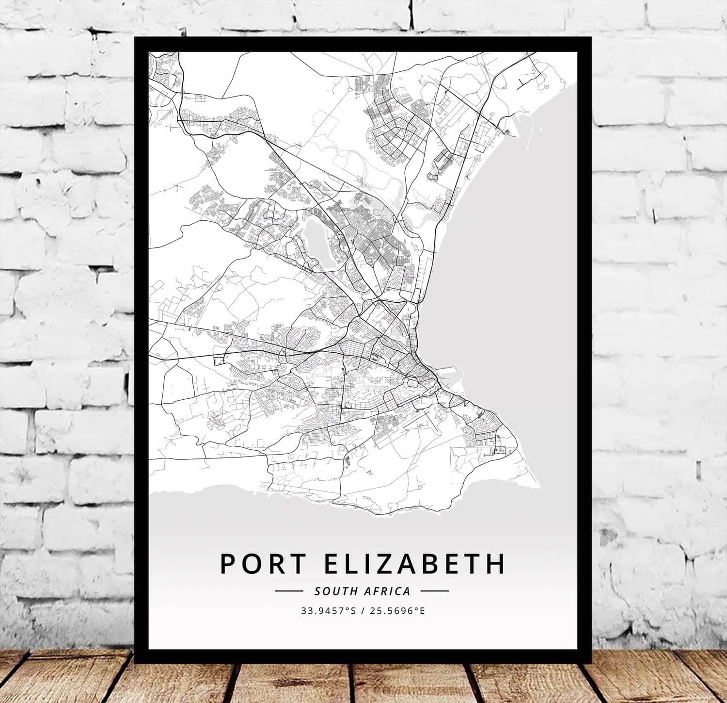 Póster de mapa de Port Elizabeth SA|Pintura y caligrafía| - AliExpress