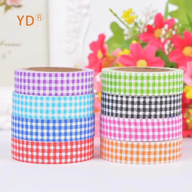 Fashion Plaid Fabric Cloth Tapes Home Decor Fabric Stickers Creative ...