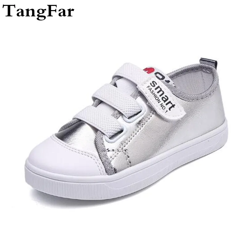 Brand High Quality Elastic Band Leather Kids Canvas Shoes Children ...