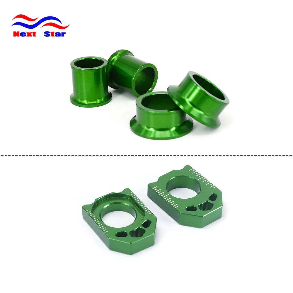Motorcycle Cnc Front Rear Billet Wheel Hub Spacers Chain Adjuster Axle ...