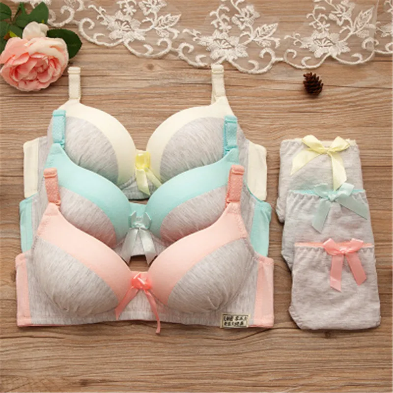 Girls Bra Sets New 2pcs Girl Underwear Cotton Training Bras Young ...
