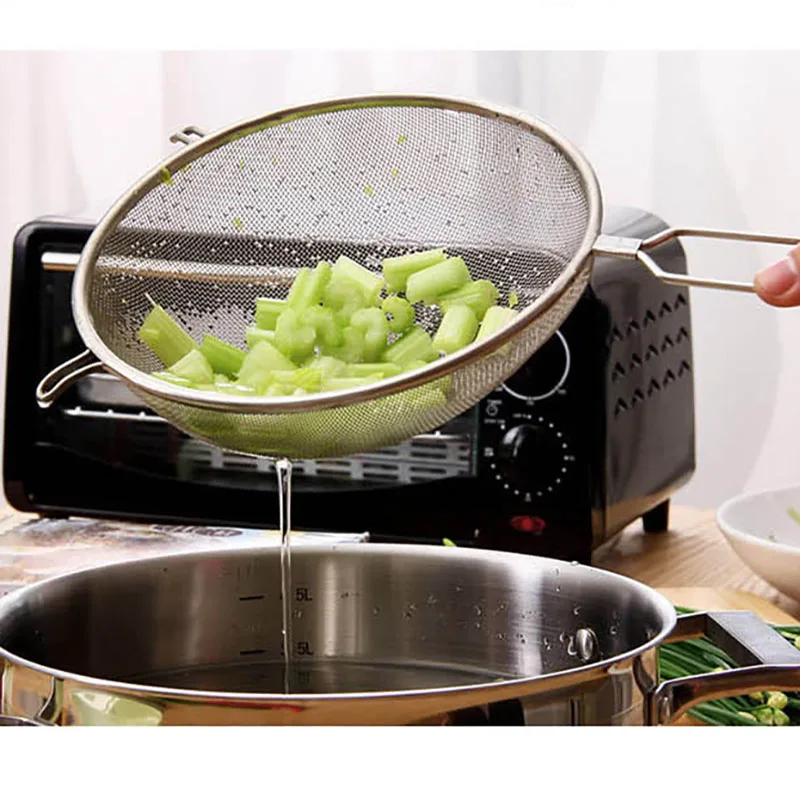 6/8/10Inch Roestvrij Staaldraad Fijne Mesh Olie Zeef Zeefje Zeef ...