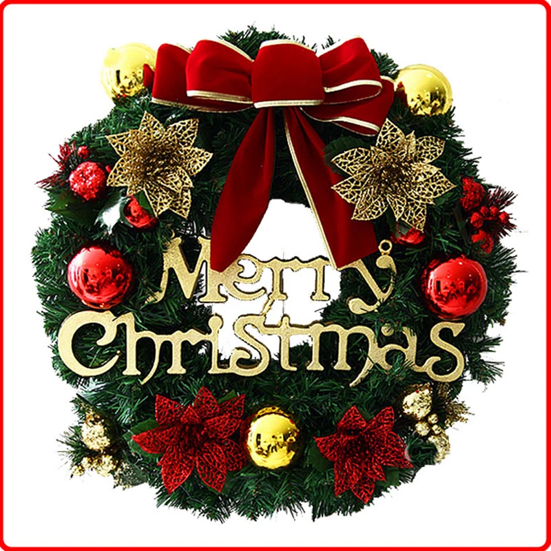 30cm Merry Christmas Wreath Garland Window Party Tree Hoom Christmas ...