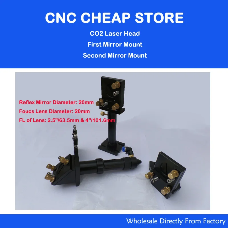 Co2 Laser Head Focus Mount Reflective Mirror & Focusing Lens ...