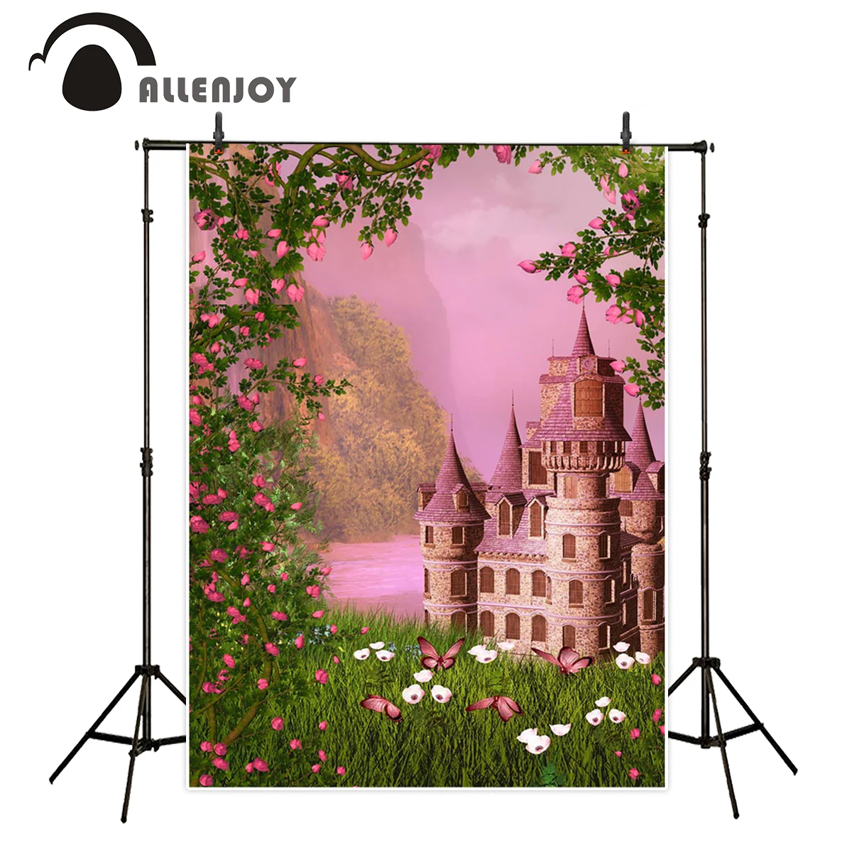 Allenjoy backgrounds for photo studio pink castle hill fairy tale ...