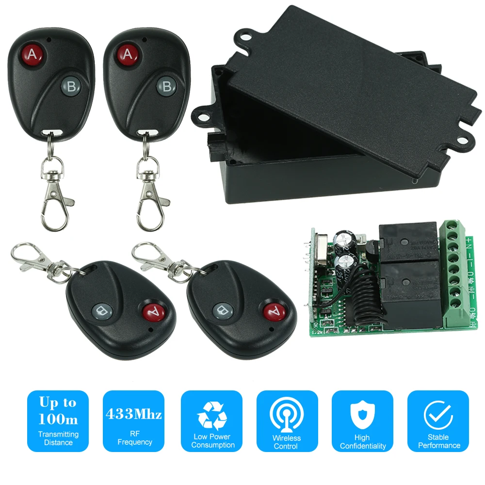 433Mhz Relay Wireless Remote Control Switch Receiver Module + 4PCS 2 ...