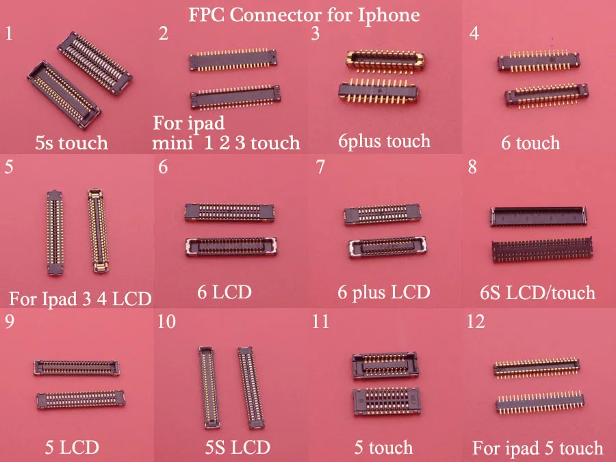 Lcd Touch Screen Display Fpc Connector For Iphone 5 5s 6 6plus 6s Ipad Mini 1 2 3 4 On