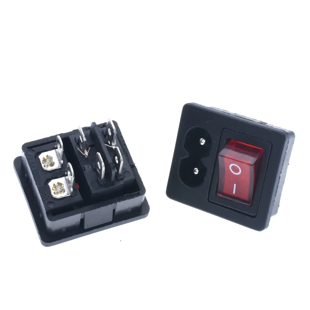 IEC320-C8-AC-2-5A-250V-power-Cord-Inlet-socket-receptacle-with-red ...