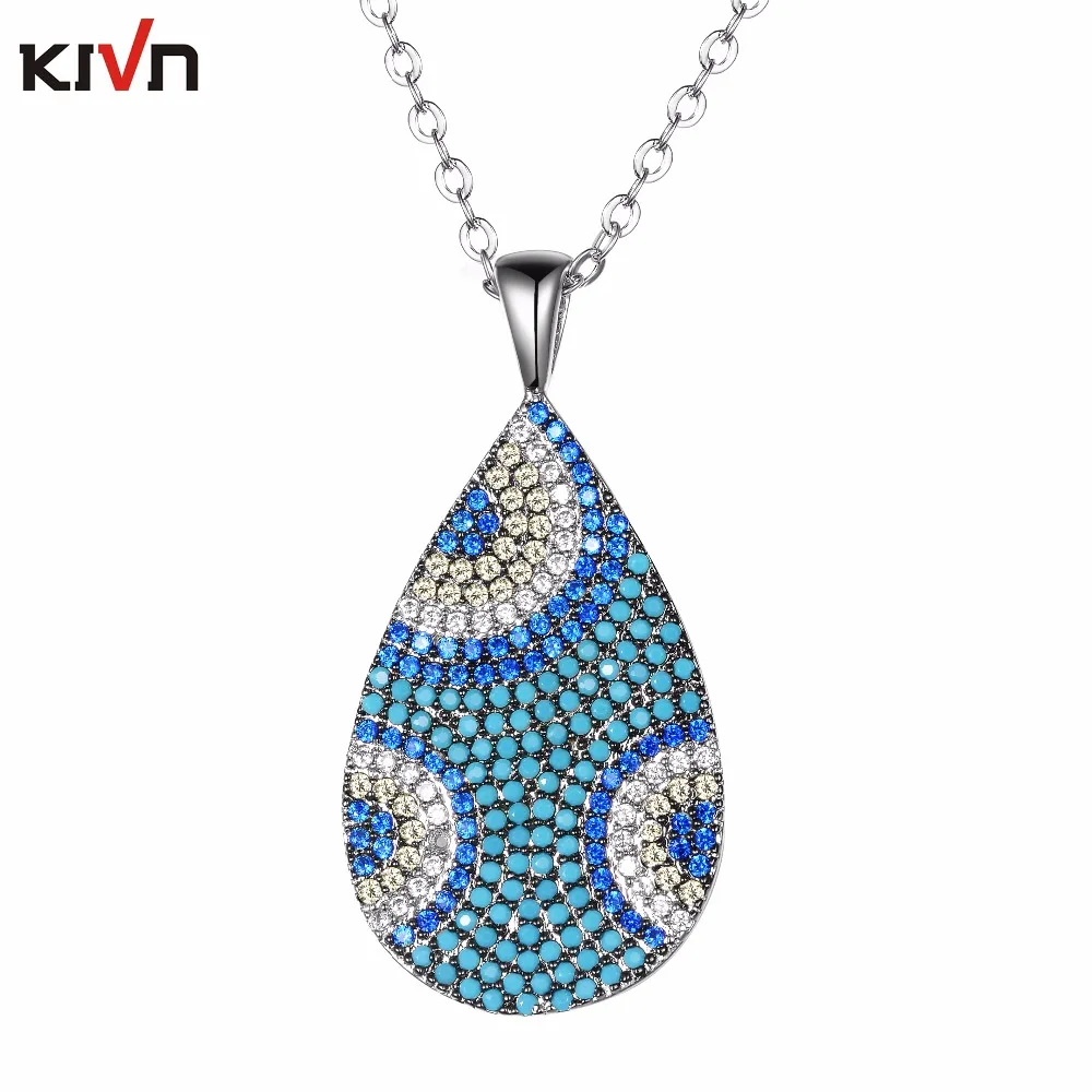 KIVN Fashion Jewelry Turkish Blue eye Pave CZ Cubic Zirconia Womens ...