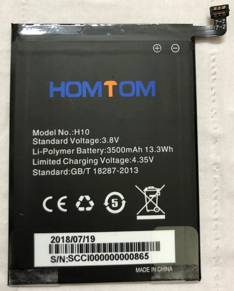 Mobile phone battery HOMTOM H10 battery 3500mAh Original battery 5 ...