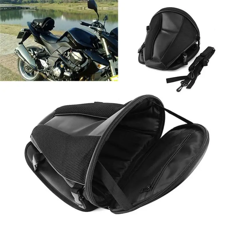 Motorcycle Rear Seat Bag Waterproof Luggage Tail Bags Helmet Saddlebag ...