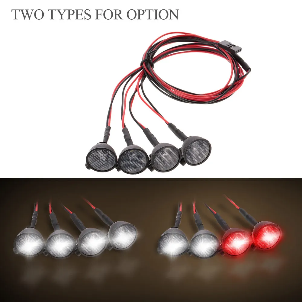 4pcs Round LED Light Lamp with Lampshade for RC Car 1/10 Truck RC Rock ...