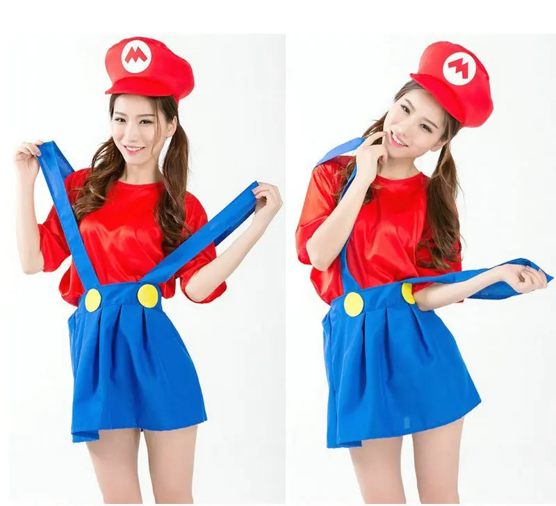Party Decoration Super Mario dress Cosplay Adult Halloween Clothes ...