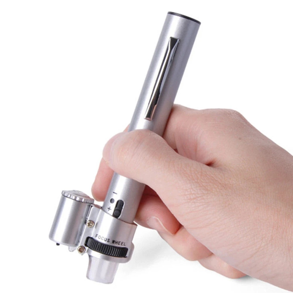 100X Pen Style Jewelry Power Handheld Pocket LED Light Microscope Loupe 100x-pen-style-jewelry-power-handheld-pocket-led-light-microscope-loupe