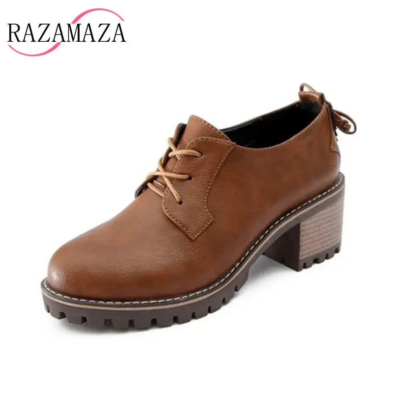 RAZAMAZA Tamanho 34 43 Simples Office Lady Sapatos de Salto Alto ...