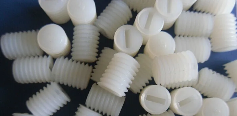 M8 Nylon slotted grubs screw Plastic None headless screws bolts white ...