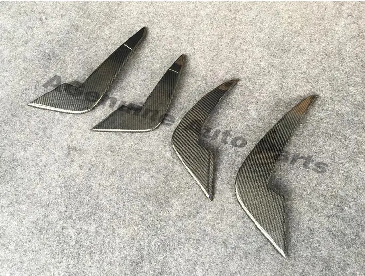 carbon fiber ABS black red yellow blue car front bumper canards trims ...