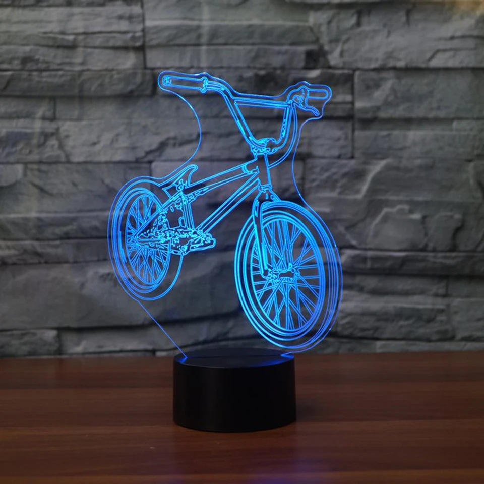 Mountain Bike lampada Led 3D Night Light Colorful Atmosphere Remote ...