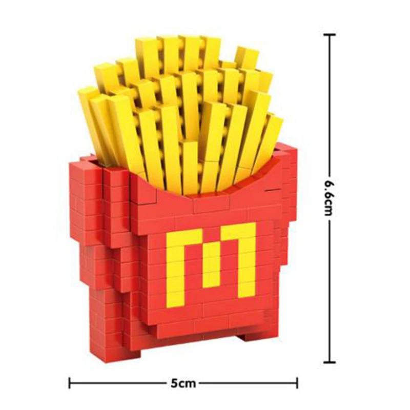 LOZ Diamond Blocks Fast Food Set Meal Building Block Food Fries ...