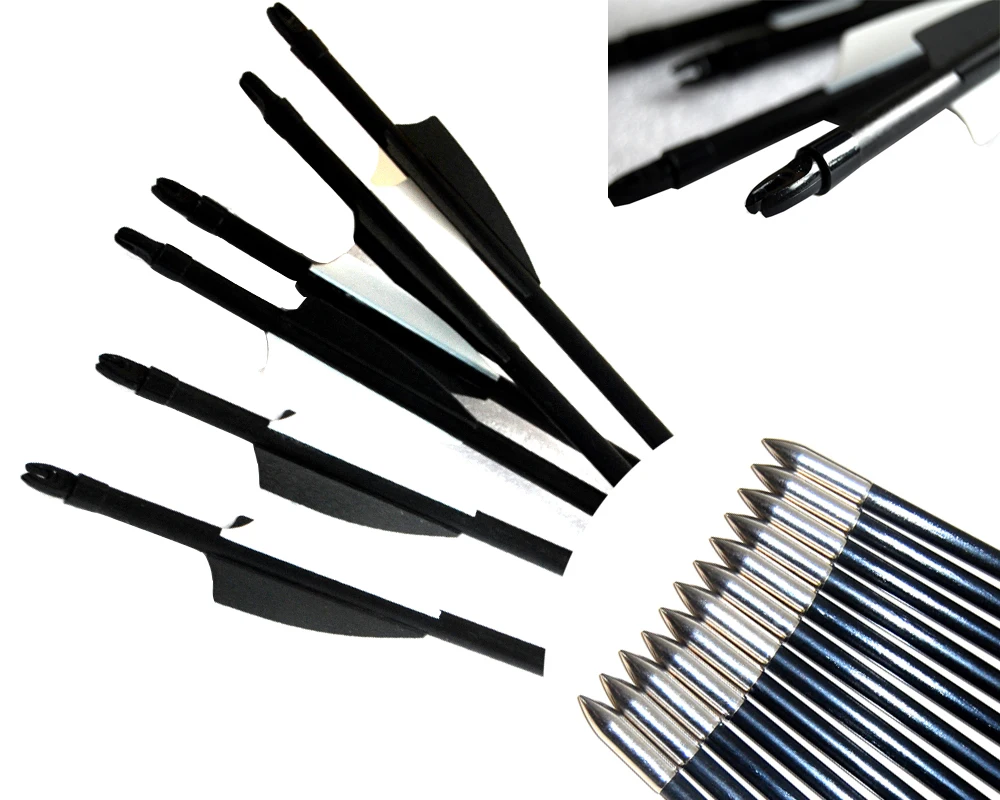 6PCS/lot Spine 500 Target Practice Arrows Steel Point Fiberglass Arrows ...
