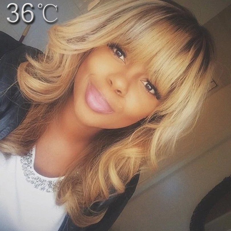 best human hair wigs with bangs ombre human hair full lace wig two tone ...