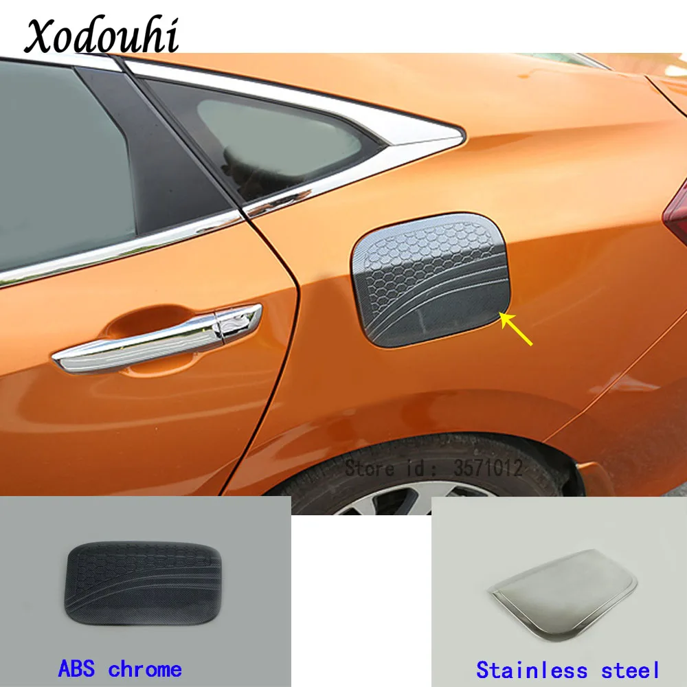 Car Style Body Gas/Fuel/Oil Tank Cover Cap Stick ABS Chrome/Stainless ...