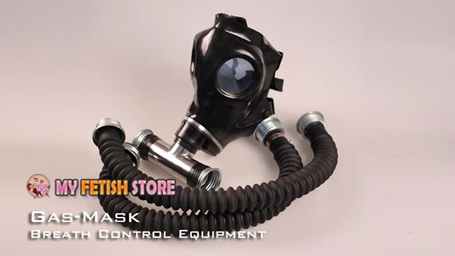 (DM5222)100% Handmade Rubber Belt-Bottle Breath control System Gas Mask ...