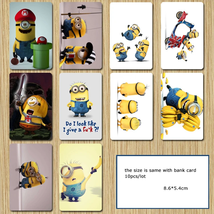 (10 pcs/lot) Card Stickers Despicable Me Bob Kevin Stuart Animal ...