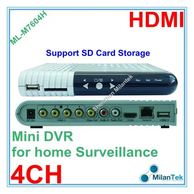 Free Shipping 64G SD Card Mini DVR Recorder 4CH Mini CCTV DVR with HDMI ...
