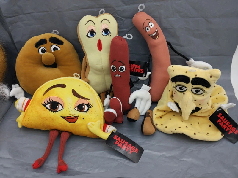 Set of 6 NEW SAUSAGE PARTY BARRY FRANK BRENDA KAREEM SAMMY TERESA PLUSH ...
