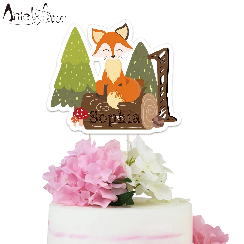 Möbel & Wohnen woodland animals nature fox trees Edible Cake Topper ...