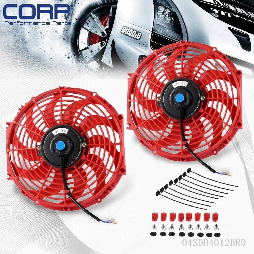 Universal 12" Fan Motor Engine Radiator Oil Cooler Cooling Electric ...