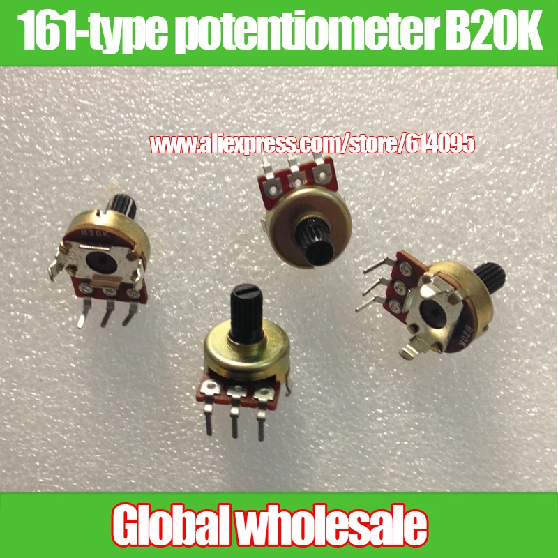4pcs 161 type Vertical single potentiometer B20K / handle length 10MM ...