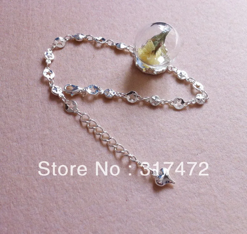 Charm!!! Diy 15mm Round Base Blank Bracelet With Glass Vial Glass ...
