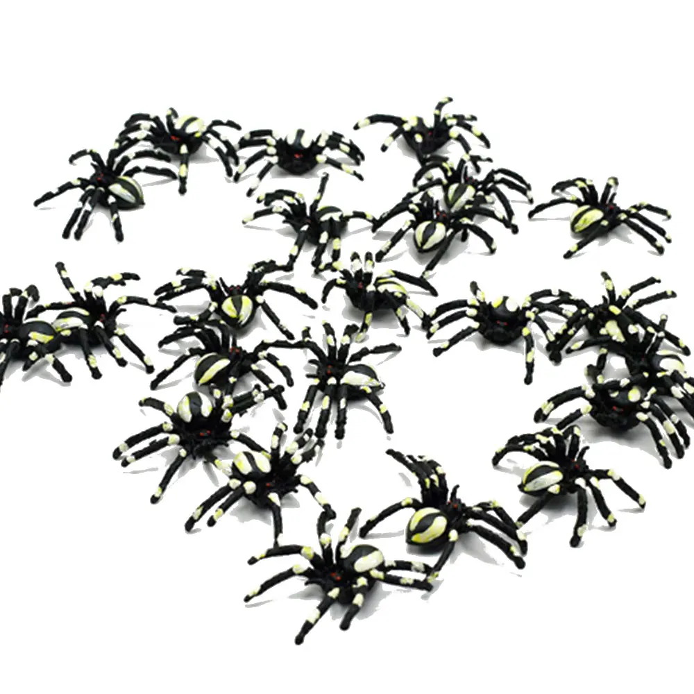10Pcs Halloween Fake Spider Tricks Scary Prop Children Funny ...