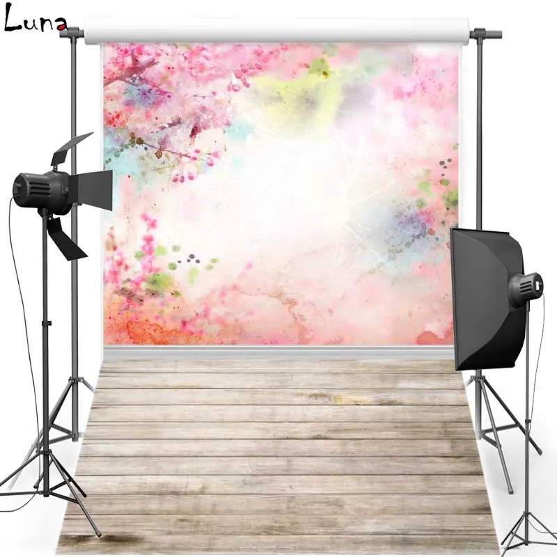MEHOFOTO Sparkle Flower Vinyl Photography Background Wooden Floor New ...