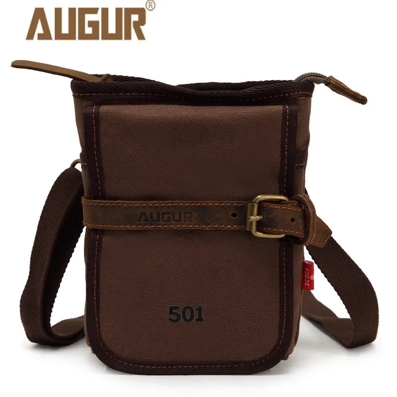 Boys Canvas+Genuine Leather Mini Waist Bag Men's Messenger Bags Chest ...