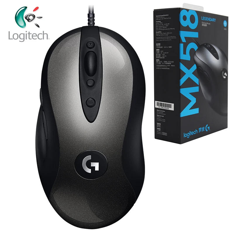 Logitech 오리지널 MX518 전설적인 게임 마우스 영웅 센서 16000 인치 당 점 클래식 발열 레벨 마우스 범범용|마우스| - AliExpress