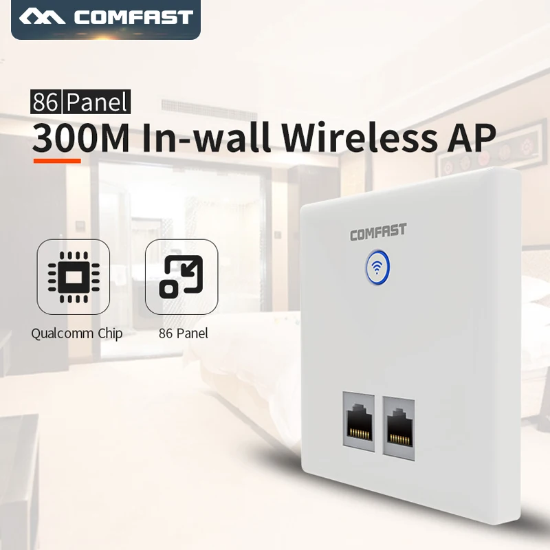 COMFAST CF E535N 300Mbps In wall 2.4GHz Wireless AP Router for Hotel Room & VLAN and Access RJ45 ...