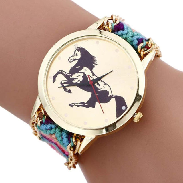 Rope Knitted Horse Wristwatch