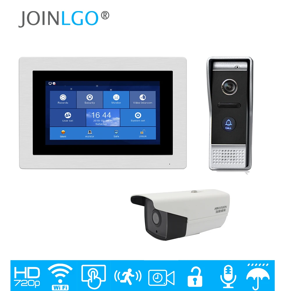 Free Ship 1.0mp 720p Hd Wifi Ip 7" Touch Screen Video Intercom Door ...