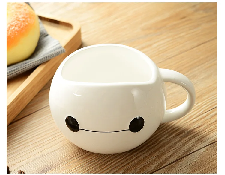 Lovely porcelain cup mugs Painted Cup Baymax Cup Classical Cute white ...