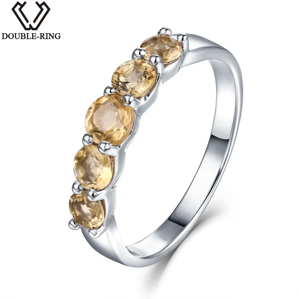 DOUBLE R 1.16ct Natural Citrine Gemstone 925 Sterling Silver Rings|925 ...