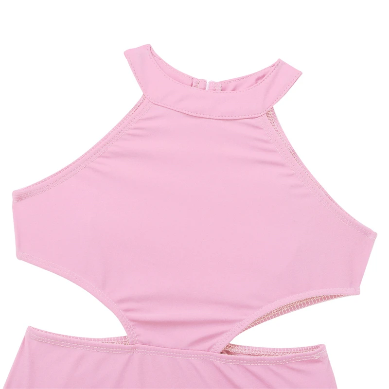 IIXPIN Kids Girls Ballet Dance Costume Sleeveless Halter Cutouts on ...