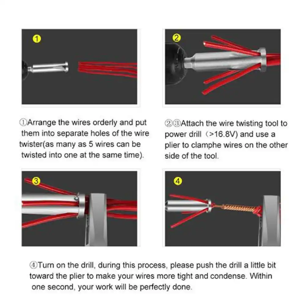 Electrical Cable Twist Quick Connector Power Drill Bit Wire Stripper ...