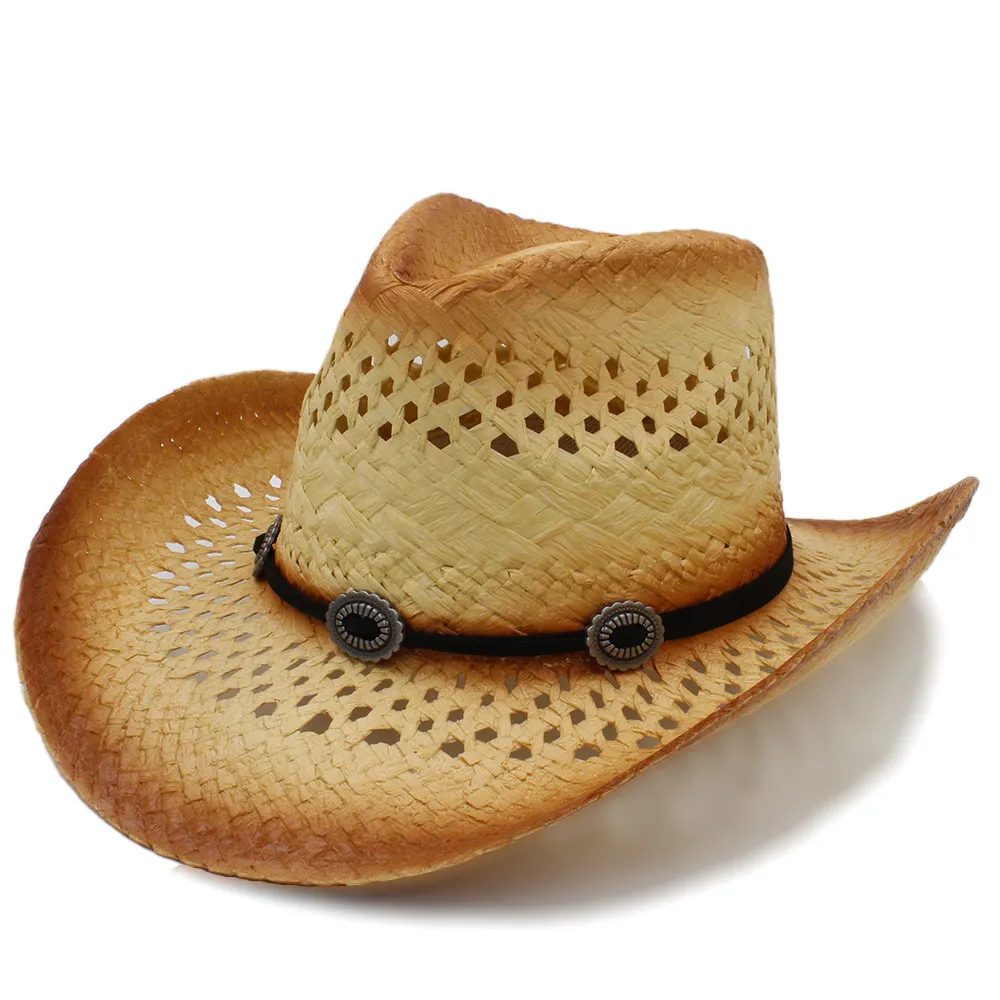 Sombrero de Sol occidental con banda de cuero para hombre y mujer ...