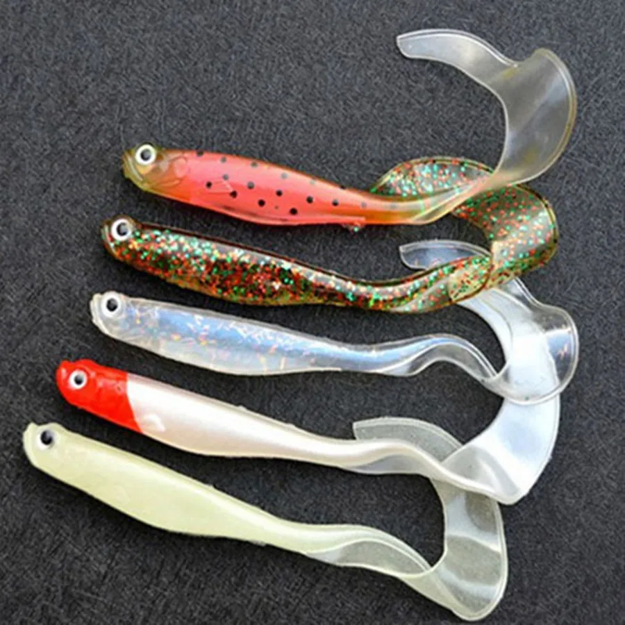 Fish Samurai type Soft Fishing Luminous Lures Long Tail Pesca Maggot ...