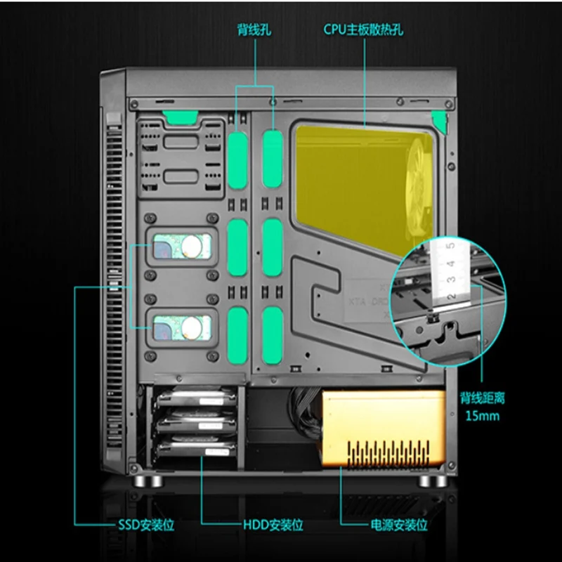 New Gaming Computer ATX PC Case Full Tower USB 3.0 with 4 RGB 120mm ...